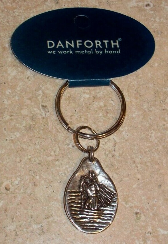 Lot 7 Danforth St Christopher Pewter Medal Key Rings Patron Saint of ...