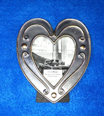 3x3 Heart Shaped Pewter Picture Frame - for 3''x3'' photo | eBay