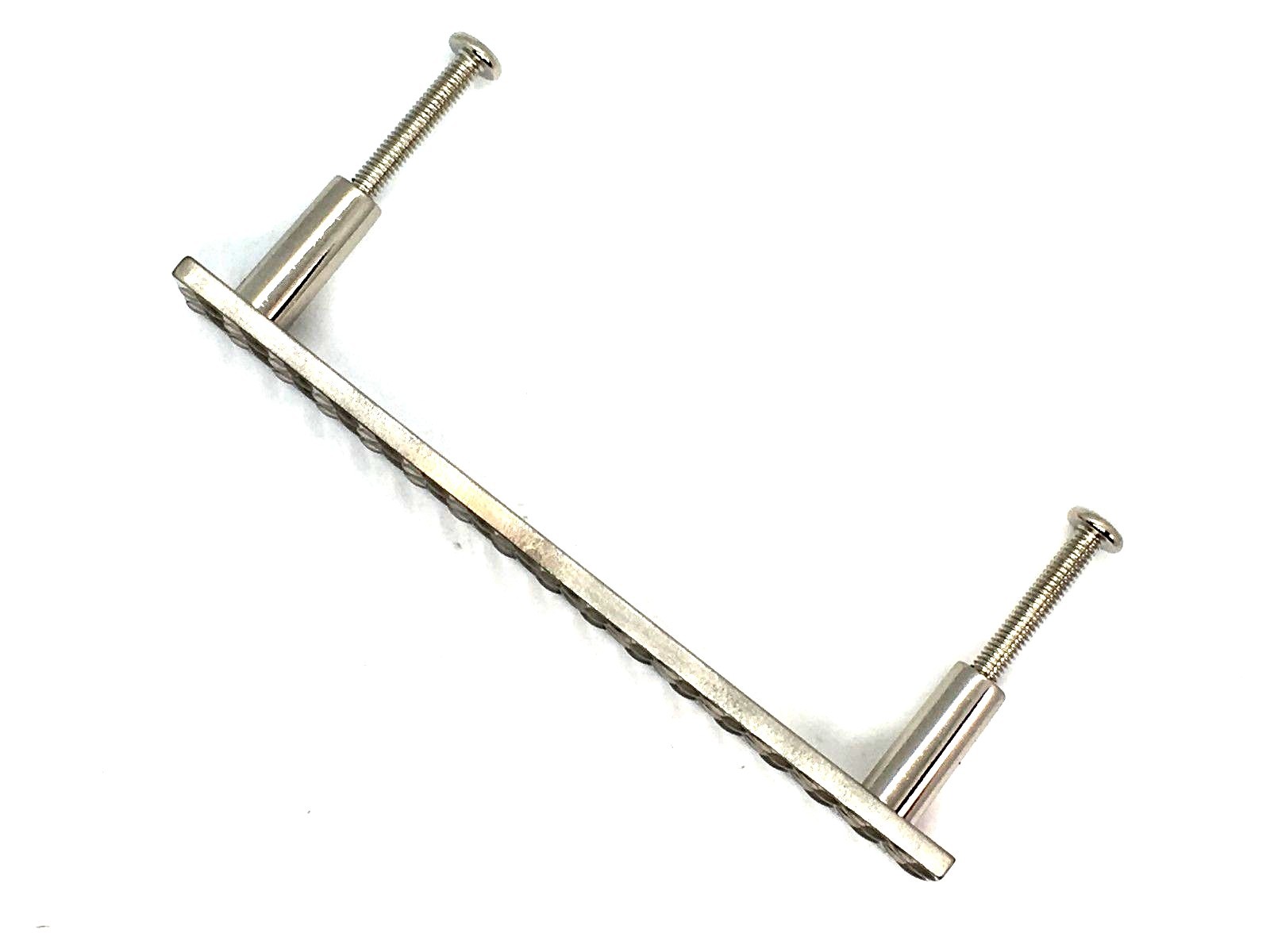 10 x CHECKER PLATE BAR HANDLES 96mm brushed nickel / chrome cupboard ...