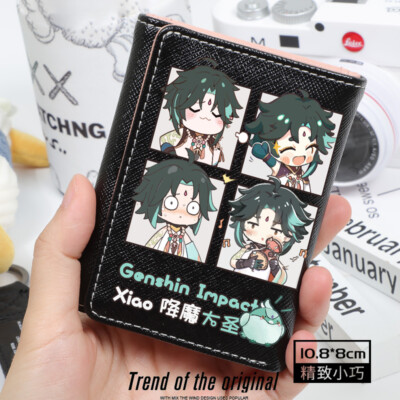 Genshin Impact Xiao Unisex Wallet Cosplay Fashion Anime Fold Wallet ...