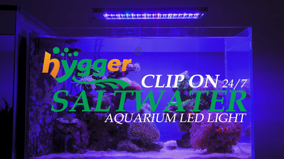 hygger 12-20" LED Aquarium Light 22W Plant Marine Reef FOWLR Blue ...
