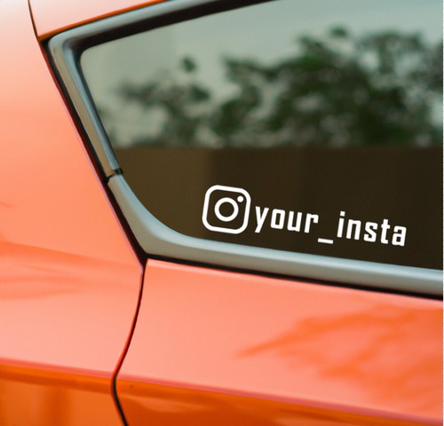 Custom Instagram Handle Vinyl Decal - Custom Size Car Decal Sticker | eBay