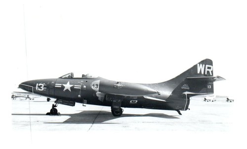 USMC Grumman F9F Panther Airplane Aircraft VTG Photo 5x3.5" WR 13 343 ...