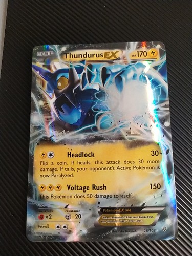 Thundurus EX - 28/108 - Pokemon Roaring Skies XY Ultra Rare Card NM | eBay
