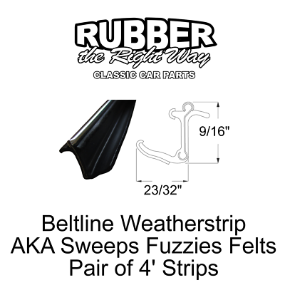 Universal Window Beltline / Sweeper / Fuzzy 9/16" Tall 23/32" Wide | eBay