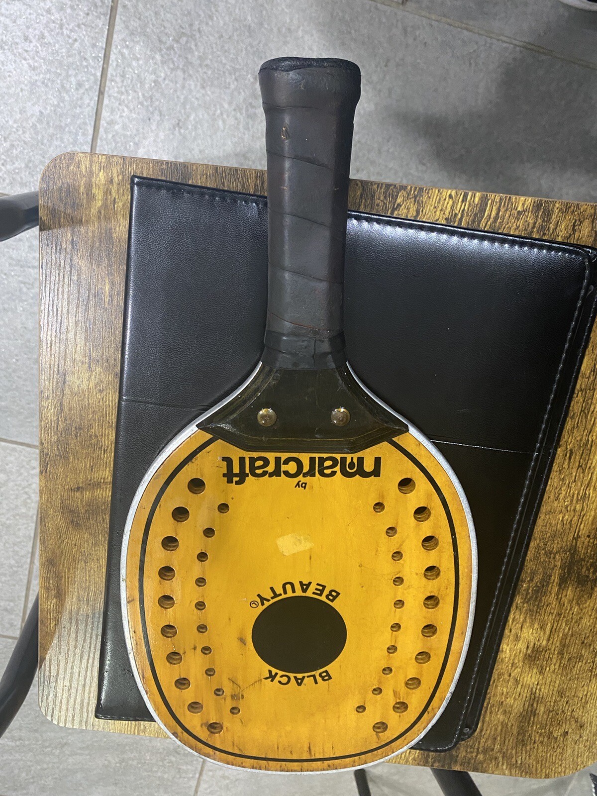 Vintage Marcraft Black Beauty Wooden Metal Edged Paddle | eBay