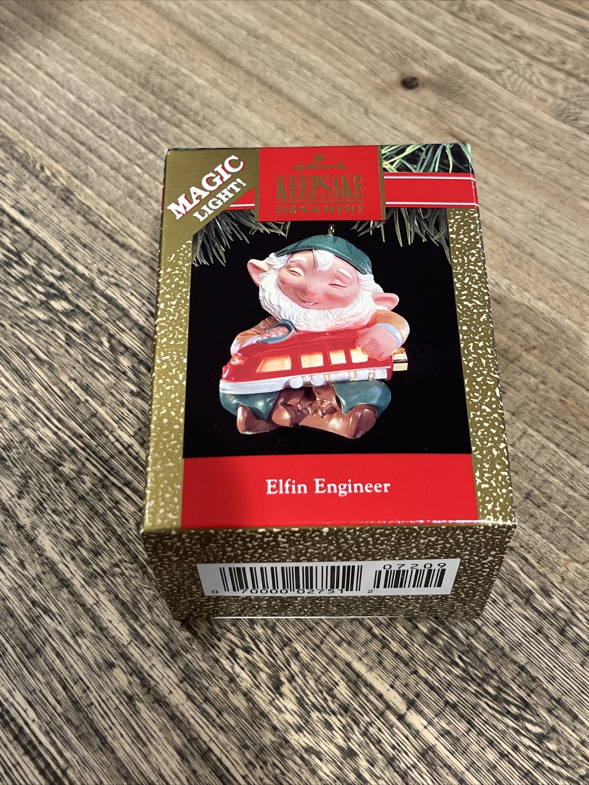 Vintage Hallmark 1991 Elfin Engineer Elf w/ Toy Train Lighted Christmas ...