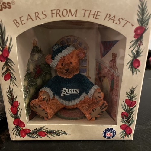 VTG 1994 NFL Russ Bear From The Past PHILADELPHIA EAGLES Ornament NIB ...
