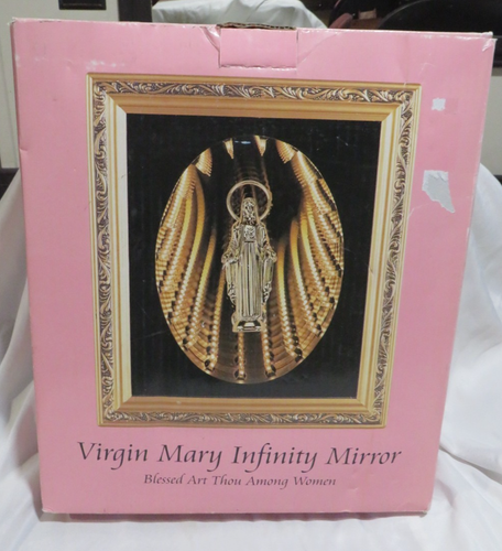 Vintage Virgin Mirror Lighted Infinity Mirror Christian Religious 3-D ...