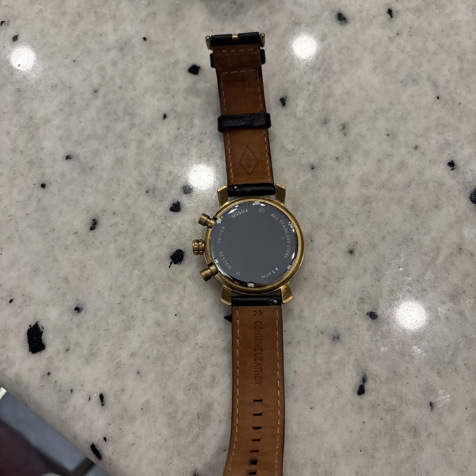 Fossil Rhett Watch BQ2099 Chronograph Date 42mm Case Brown Leather Band ...