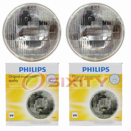 2 pc Philips High Low Beam Headlight Bulbs for Peugeot 404 1969-1970 bc ...