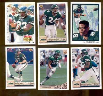 1992 UD New York Jets Set MO LEWIS TERANCE MATHIS KEN O'BRIEN FREEMAN ...