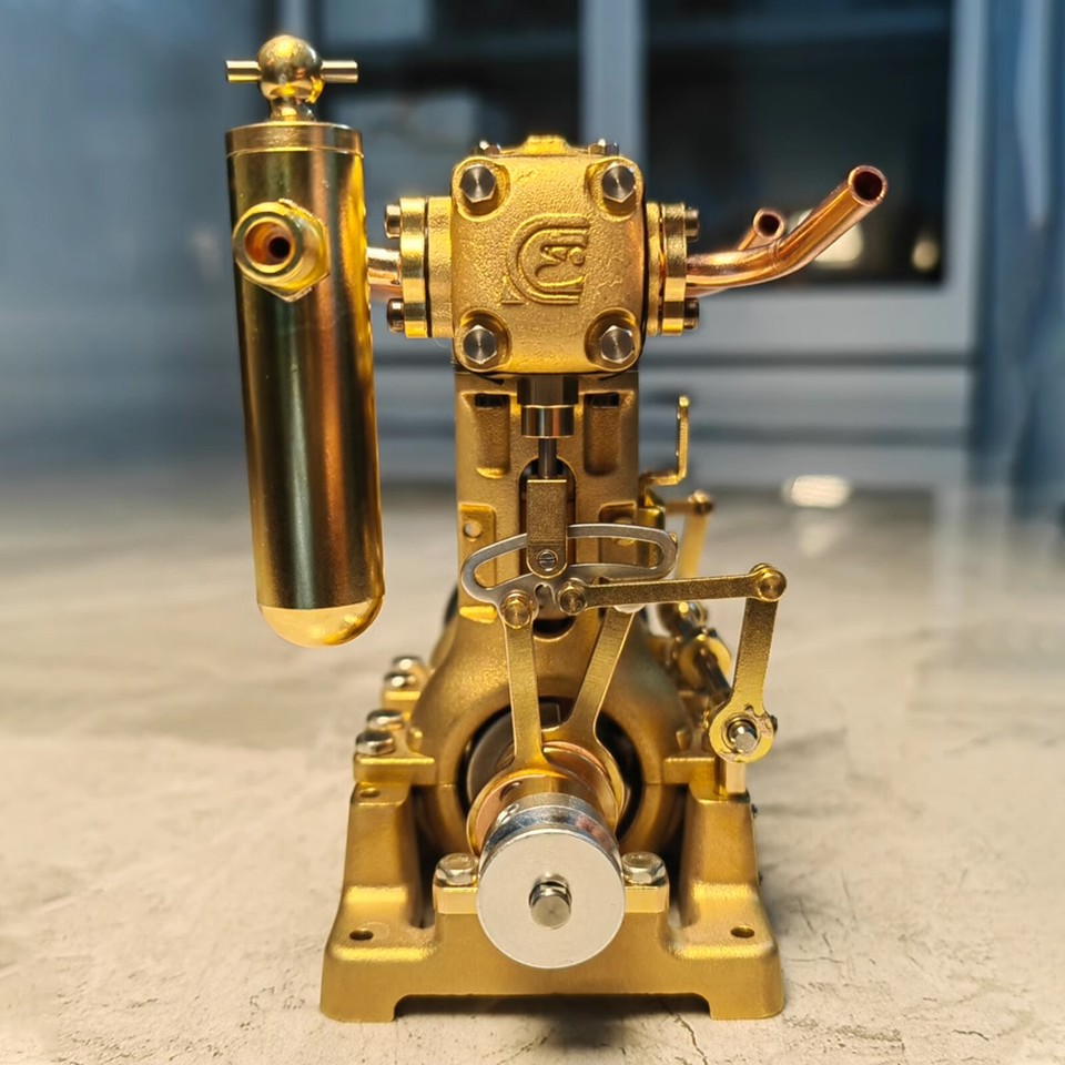 Powerful L2 Retro Steam Engine Model Dual Cylinders Die-cast Brass ...