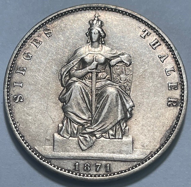 German States - PRUSSIA - Thaler 1871A - Km-500 - Extra Fine Toned ...