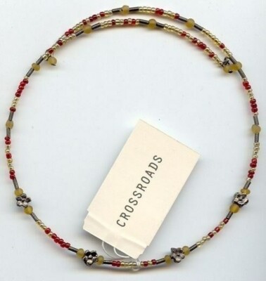 3 Vintage "Crossroads" Designer Beaded Flower Motif Wire Necklaces 821a ...