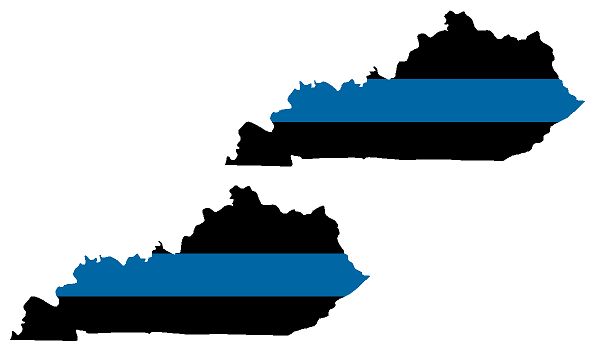 2 - 3" KY Kentucky State Thin Blue Line Decal SET Police Sheriff SWAT ...