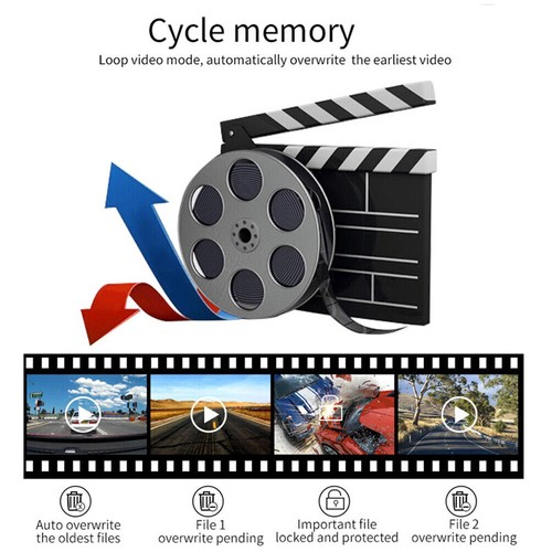 1080P Dash Cam Auto DVR Front Rear Dual Lens Camera Video Night Vision ...