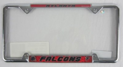 NEW 2 pack Fanmats Atlanta Falcons License Plate Frame Cover Chrome NFL ...