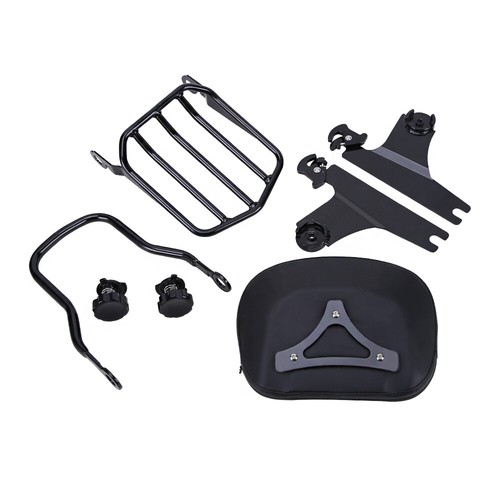 Backrest Sissy Bar Pad Luggage Rack For Harley Sportster Iron XL 883 ...