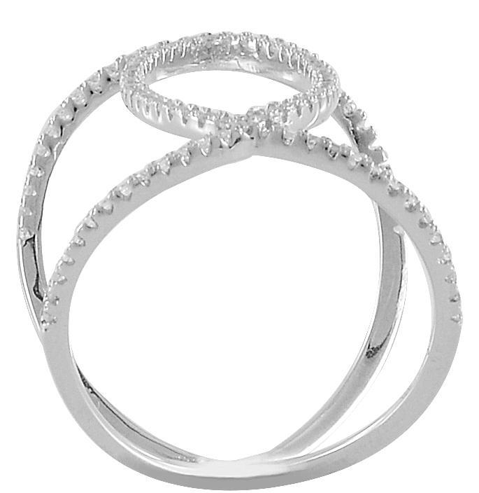 Interlocking Oval Design Interlocking CZ Ring in 925 Sterling Silver | eBay