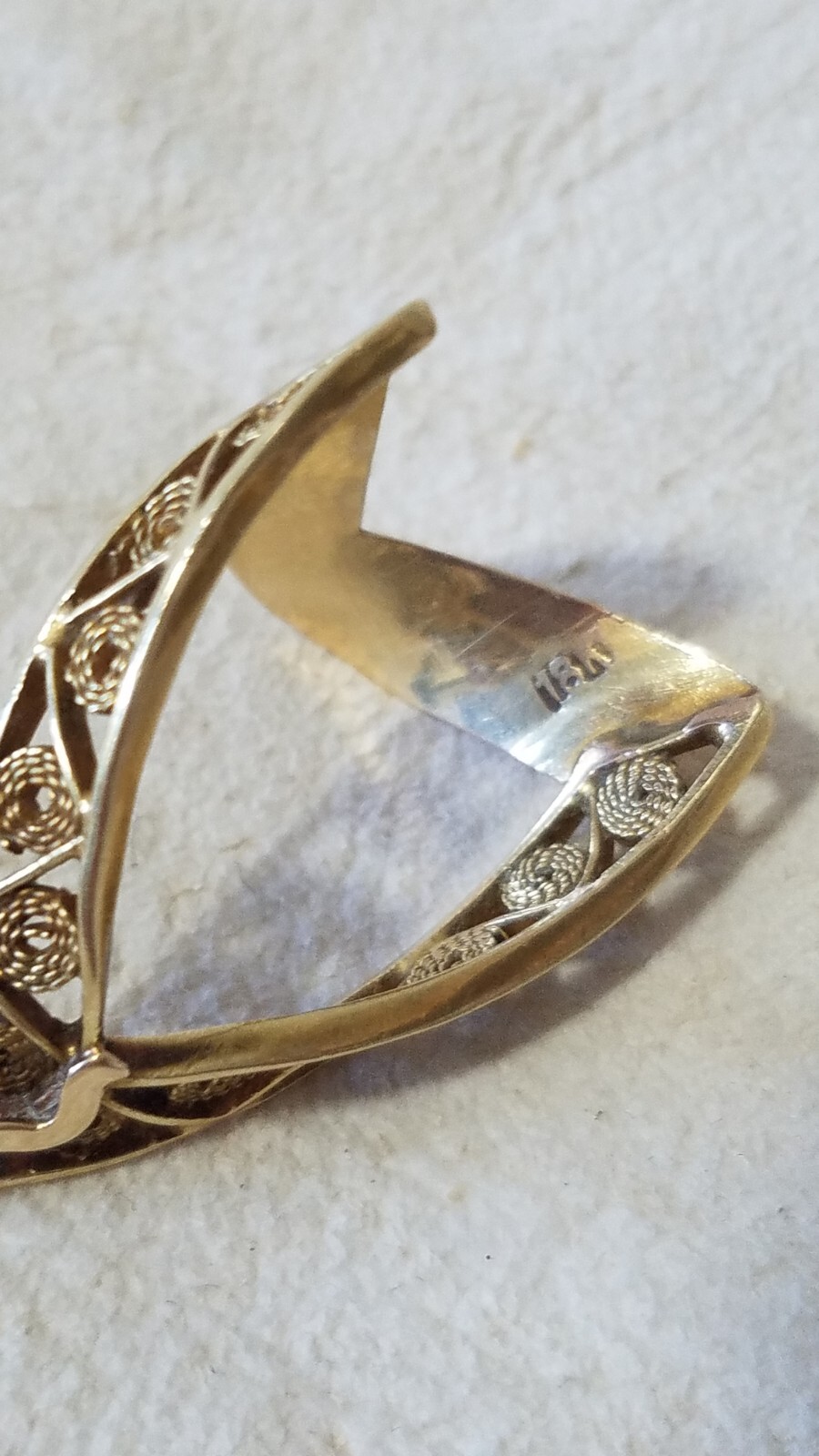 1976 Vtg 70s Liberian African Wedding Ring V Coils 18… - Gem