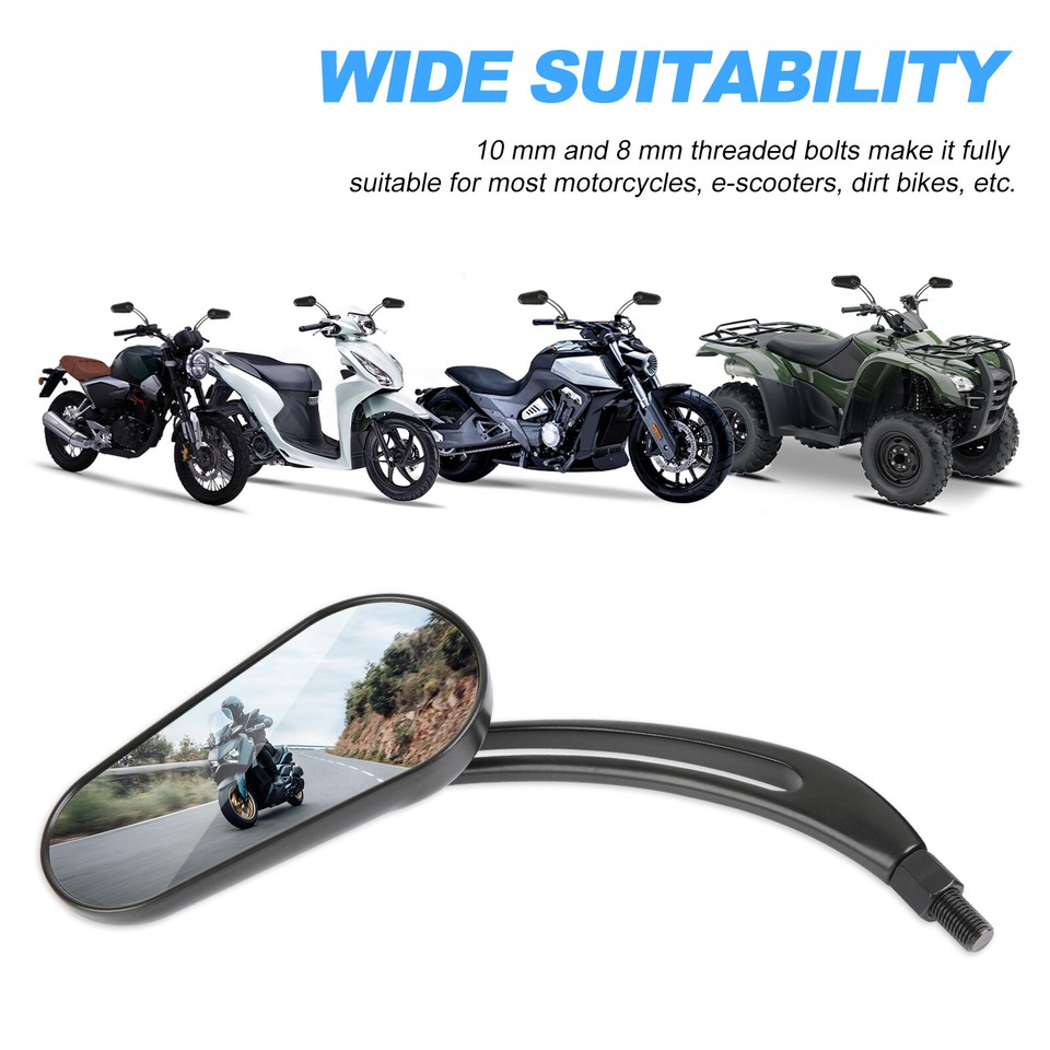 Motorcycle Black Rear View Mirror For Harley Davidson Fatboy Dyna Super ...