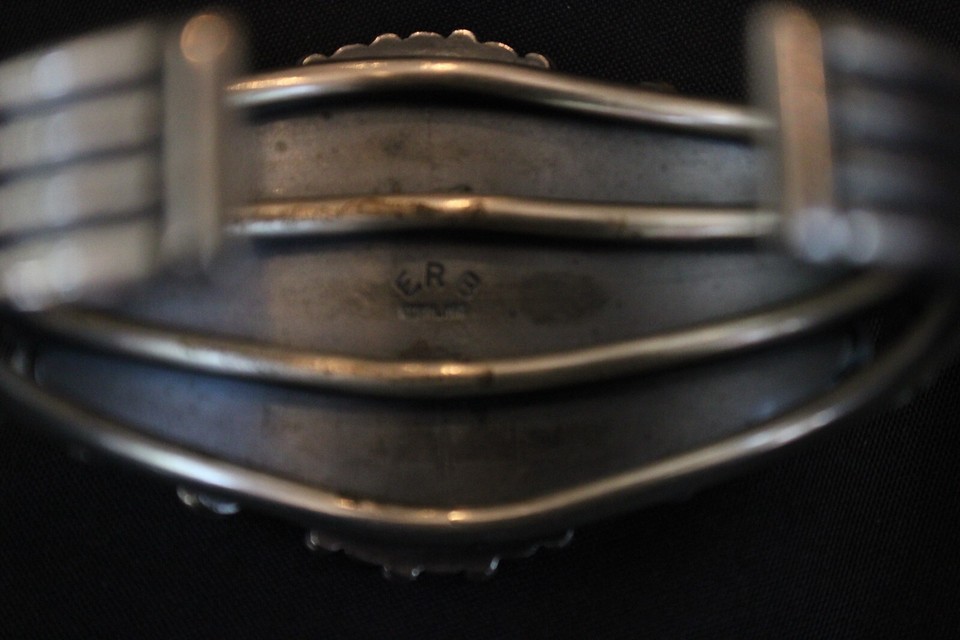 ERNEST ROY BEGAY NAVAJO CLUSTER CORAL STERLING SILVER CUFF BRACELET ...