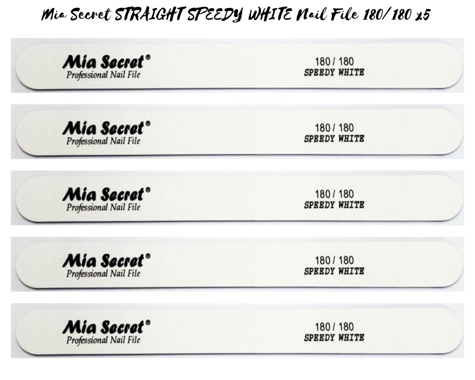 Mia Secret - NAIL FILE - SPEEDY WHITE STRAIGHT 180/180 WF760 - CHOOSE ...
