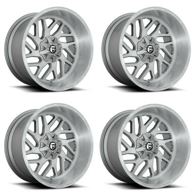 Set 4 Fuel D715 Triton Platinum 20x10 5x4.5 5x5 Brushed Gun Metal ...