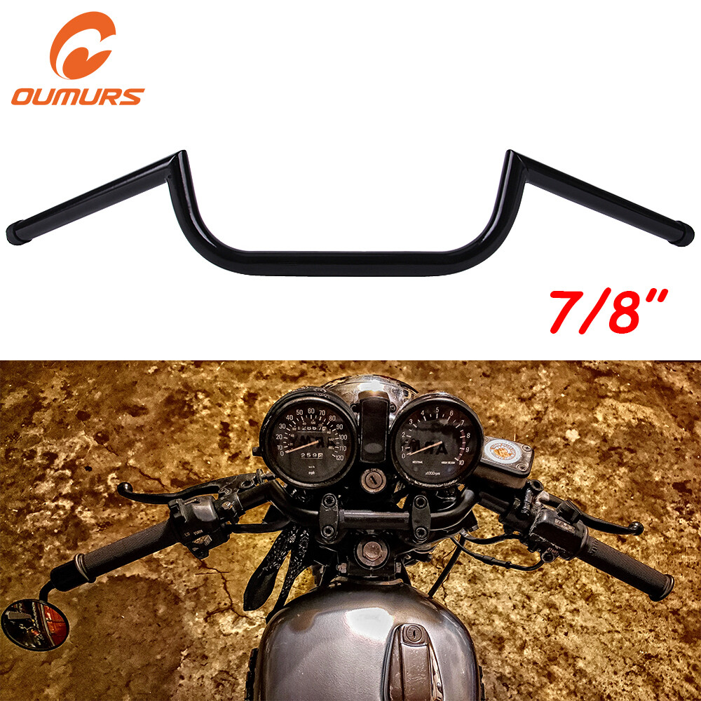 Clubman Handlebars On Chopper 7/8" Motorcycle Drag Bar Handlebar