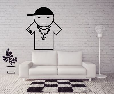 Wall Vinyl Sticker Decal Cool Rapper Star Todd Cap and Chain Decor ...