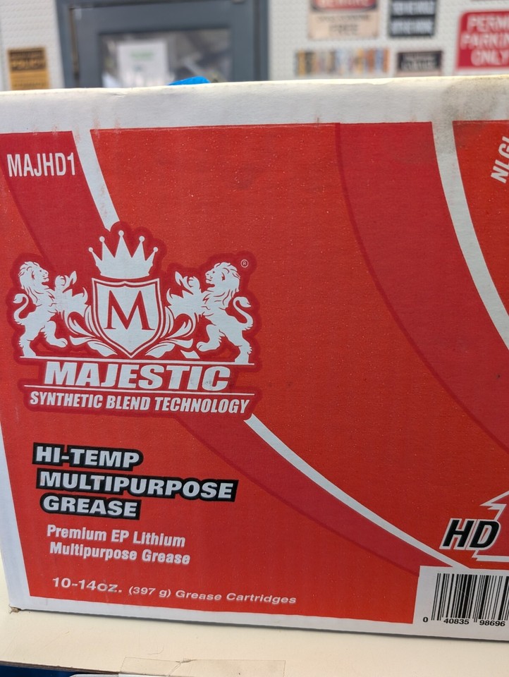 Majestic Lithium Multipurpose Red Hi-Temp Grease, 14 Oz. Tube (Case of ...