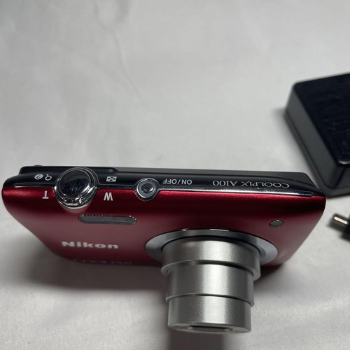 Nikon COOLPIX A100 Compact Digital Camera 20.5MP Red with Battery & Charger | eBay