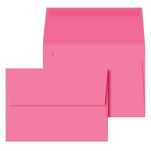 A7 Envelopes, 5 1/4" x 7 1/4", Hot Pink/Ultra Fuchsia, 24w (90gsm), 250 ...