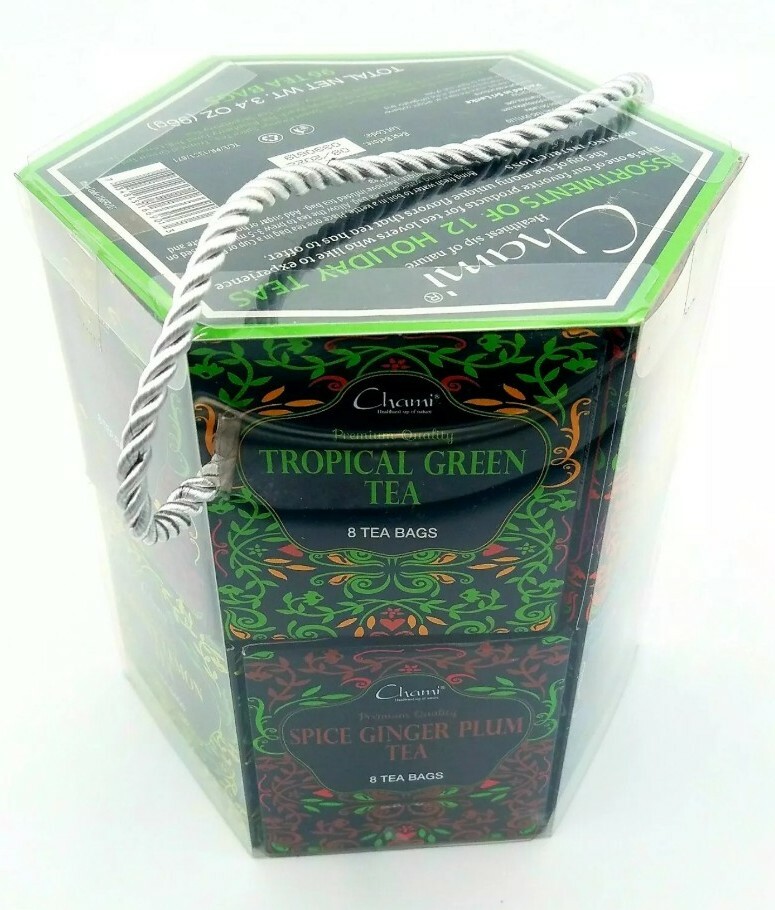 Chami 12 Flavor 96 Tea Bags Sachets Assortment of Winter Holiday Tea ...