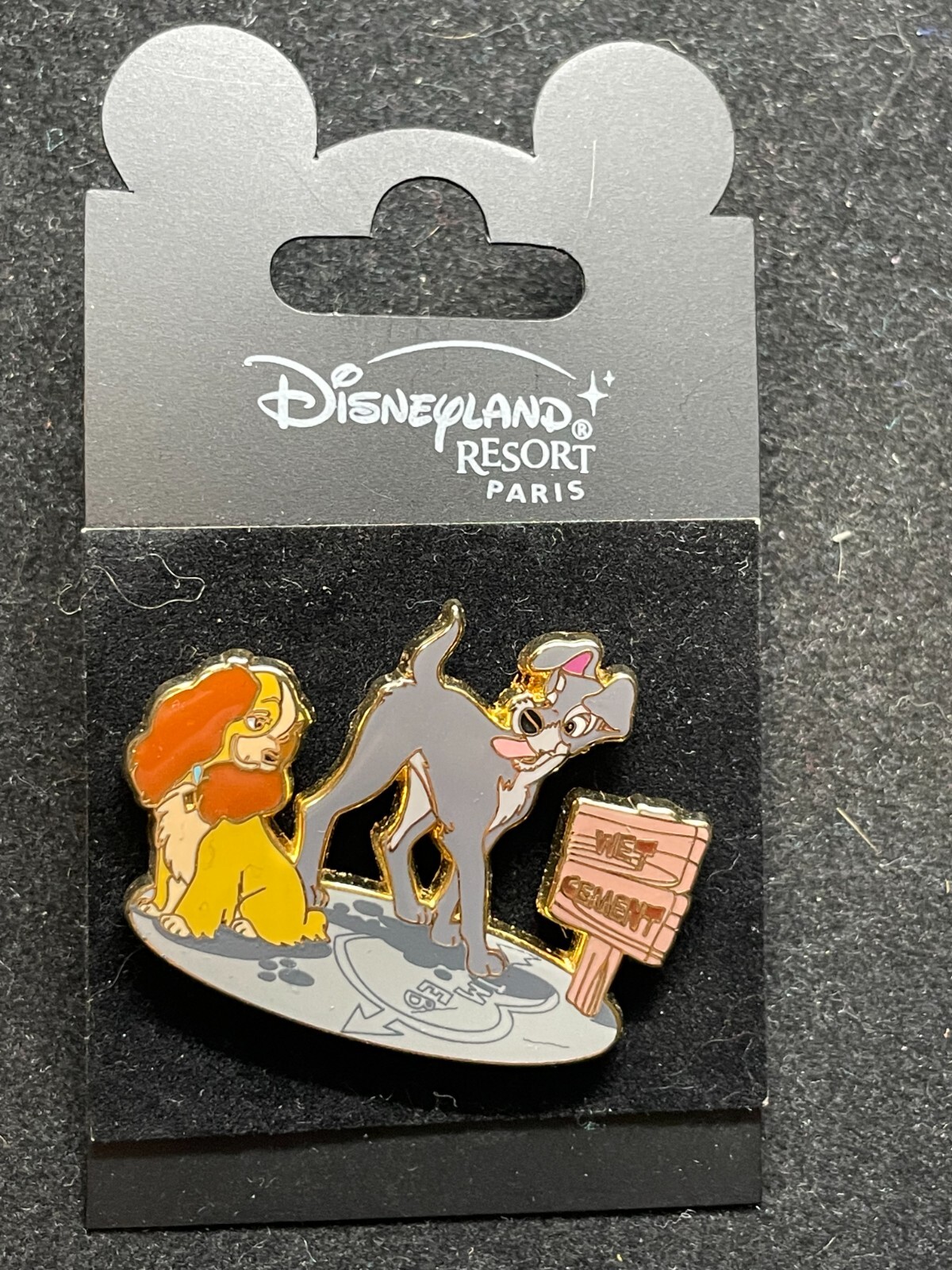 Disney Pin - DLRP - Lady and the Tramp - Wet Cement Concrete Imprint ...