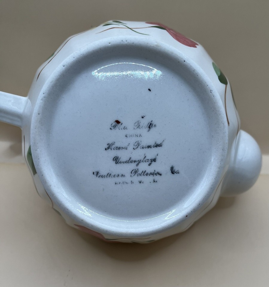 Vintage Blue Ridge Southern Potteries Teapot Hand painted Flowers | eBay