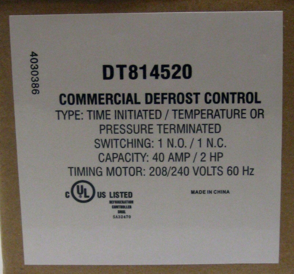 DT8145-20 Supco Commercial Refrigeration Defrost Timer for Paragon 8145 ...
