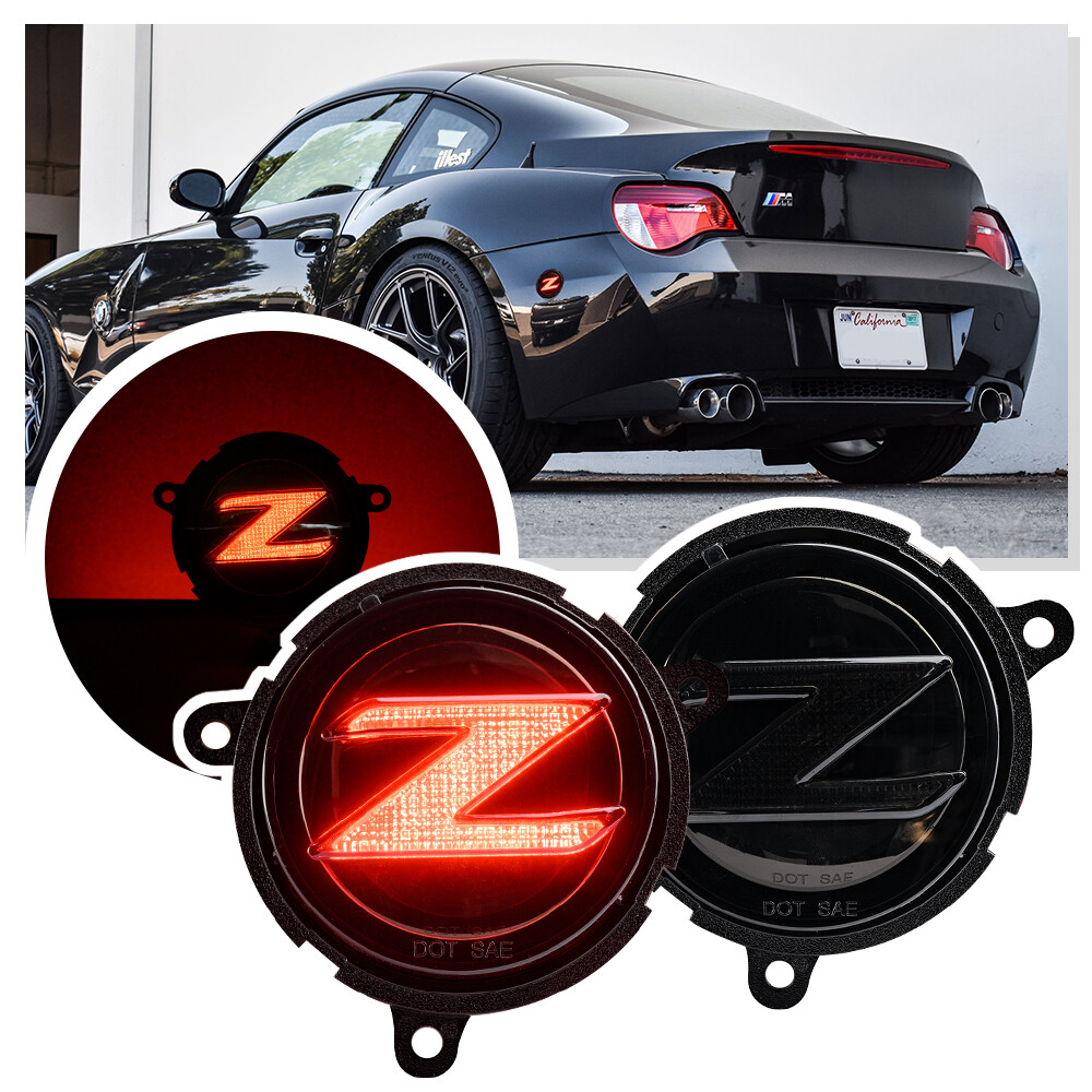 2x Smoke Lens Red LED Rear Side Marker Light Fender Emblem for 03-08 ...