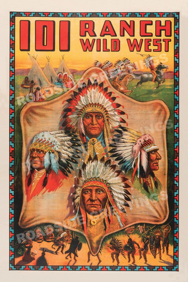 Miller Bros 101 Ranch Wild West Show Vintage Style Poster Banner 16"x24 ...