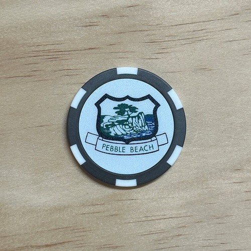 Pebble Beach Golf Links Retro Logo Clay Poker Chip Golf Ball Marker ...