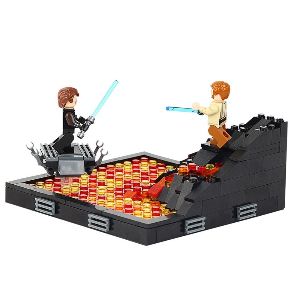 Lego Star Wars Duel on Mustafar MOC Diorama with Anakin & Obi-Wan mini ...