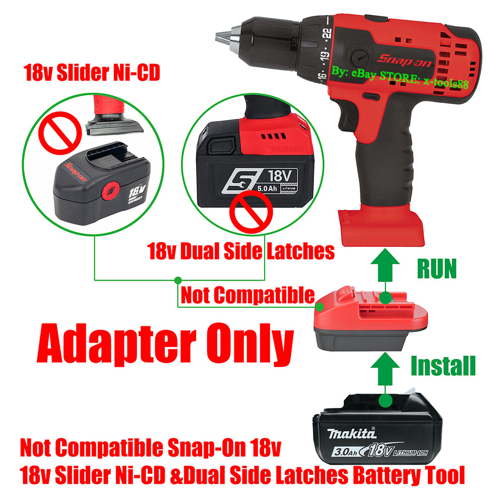 1x Adapter# Makita 18v LXT Battery To Snap-On 18v CTB8187 CTB8185 ...