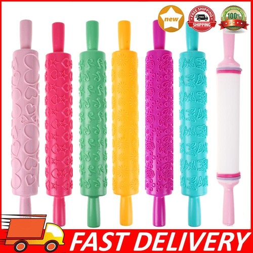 1 x geprägte Teigroller aus Kunststoff für Kuchen, Zuckerguss ...