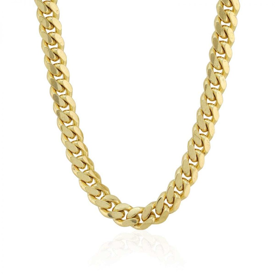 14K Yellow Gold 5mm Miami Cuban Chain Box Clasp (Solid Links) 20"-30 ...