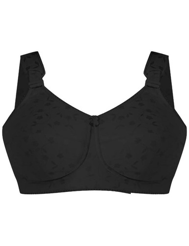 Elila Sidney Jacquard Full Support Softcup Bra (1305) Black 42O NWT | eBay