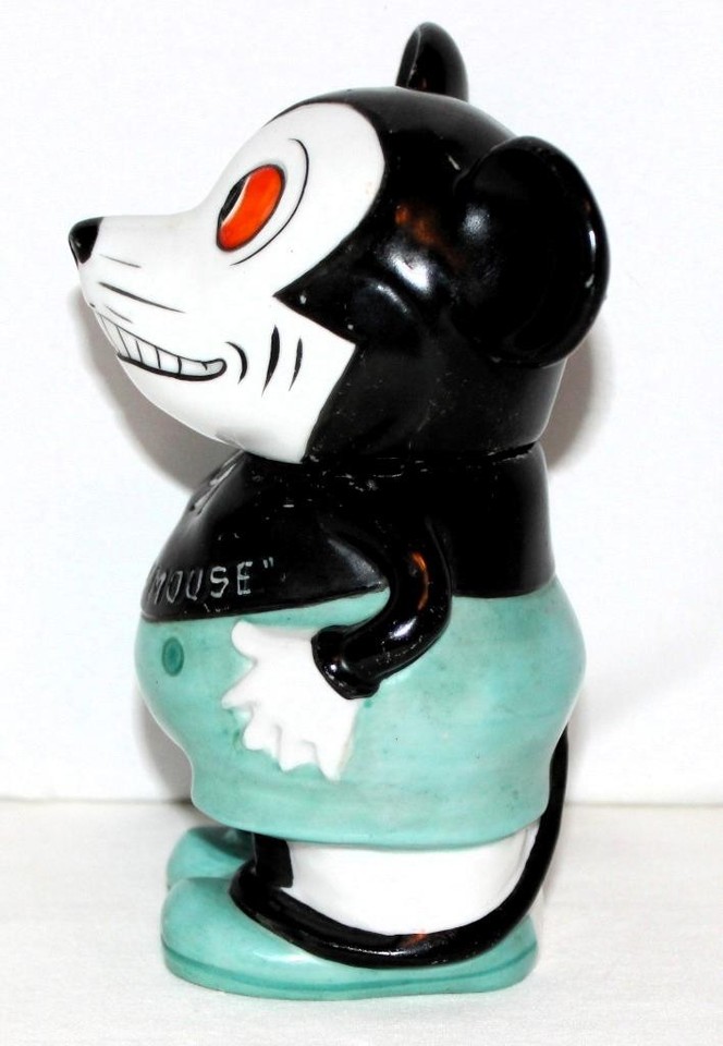 RARE c1932 GERMAN UNUSUAL MICKEY MOUSE FIGURAL CHINA 2-PIECE CONTAINER ...