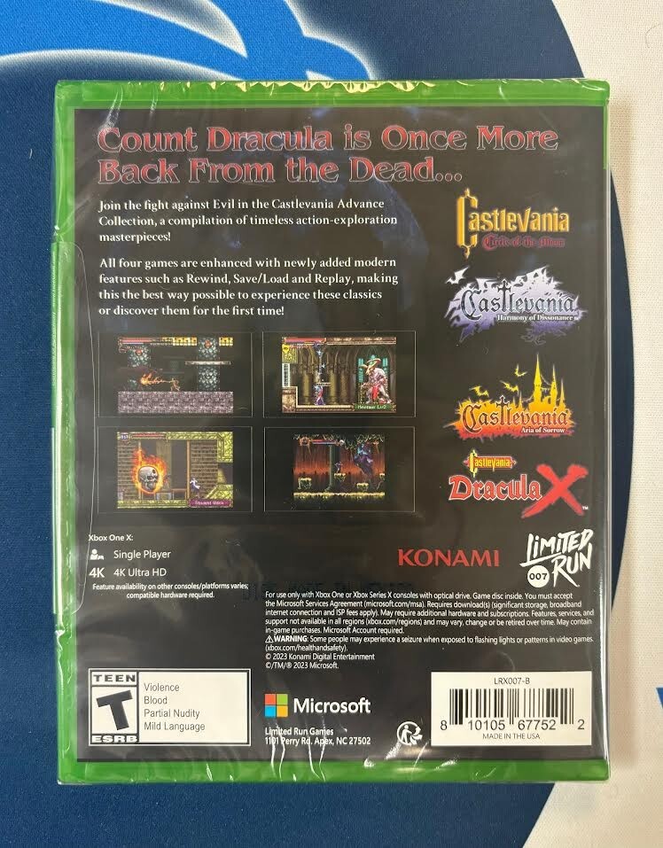 Castlevania Advance Collection [Dracula X Cover] Xbox One, 2023 Limited ...