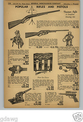 1948 PAPER AD Toy Cap Guns Kilgore Flash Gordon Air Ray Gun Training ...