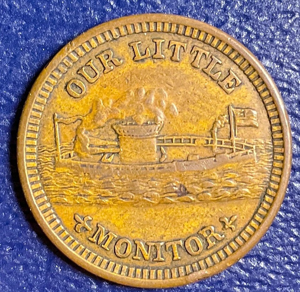 CWT Civil War Token F-237/423 1863 Our Little Monitor Ship Anchor ...